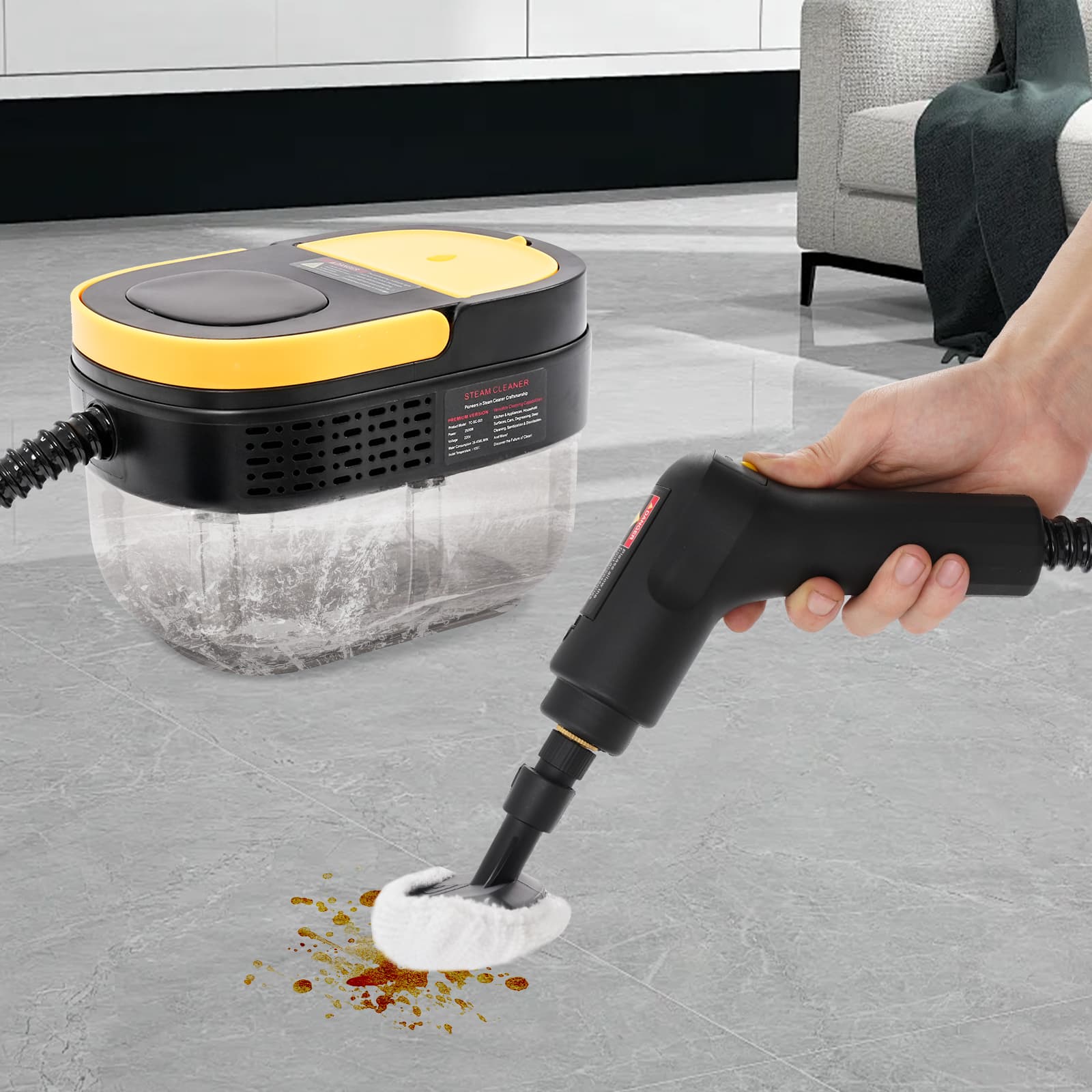 Handheld Steam Cleaner, Handle Control Multipurpose Portable Steamer ...