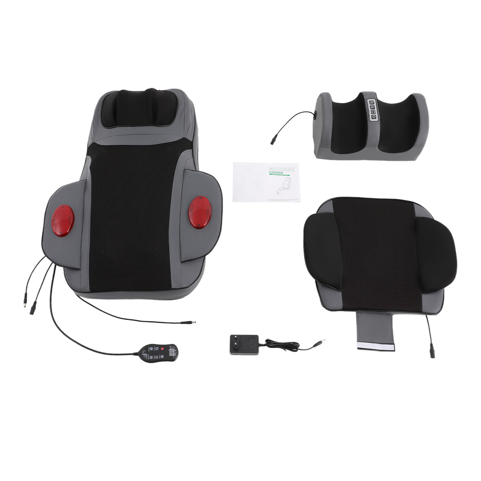 Electric Massage Seat Cushion Full Body Back Neck Foot Massager Pad Red ...