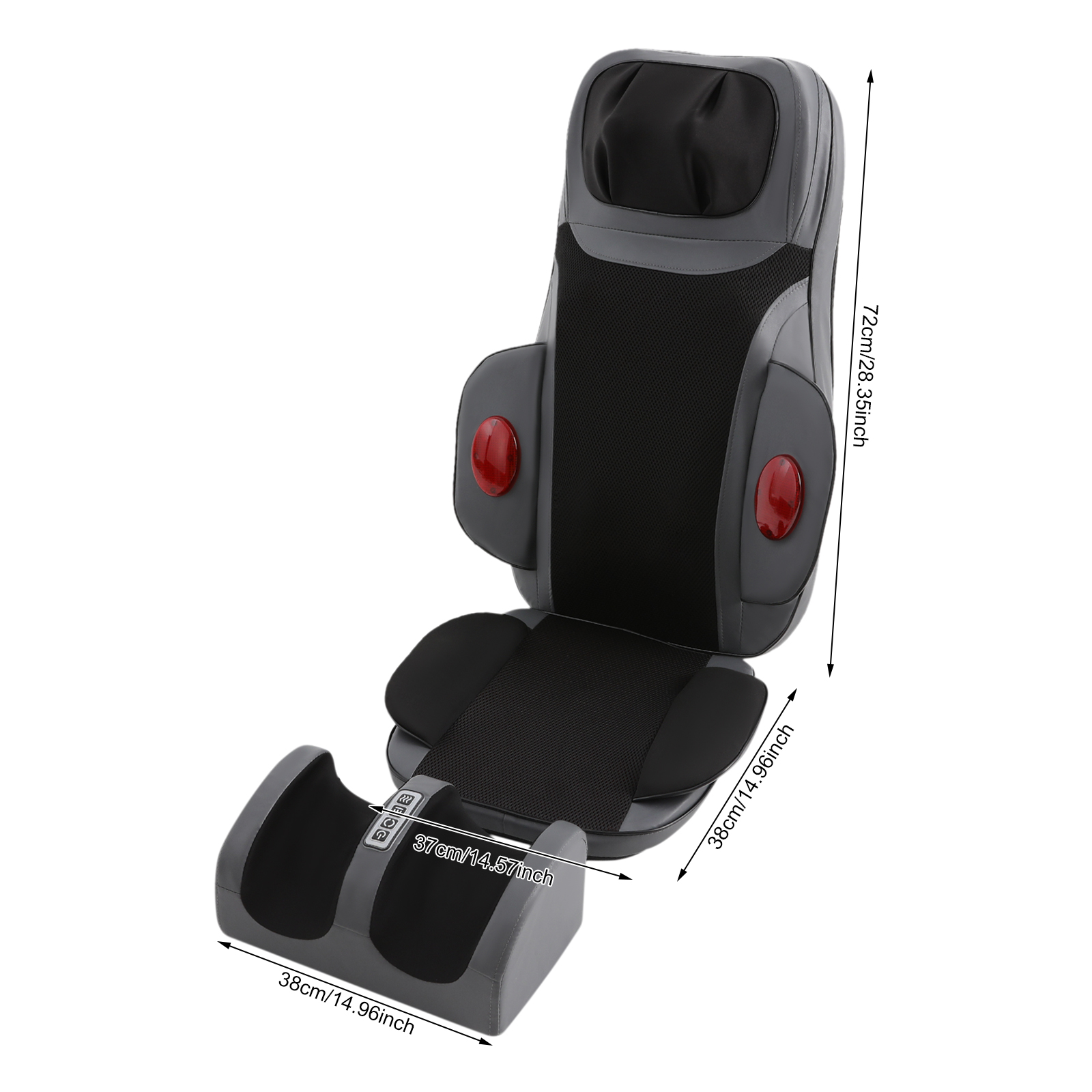Electric Massage Seat Cushion Full Body Back Neck Foot Massager Pad Red ...