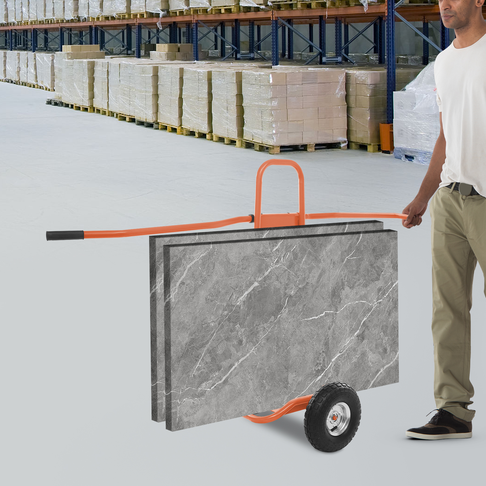 Glass sheet trolley, sheet material transport trolley, 220kg load ...