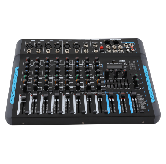 Professional Audio Mixer, 10-Channel Stereo Mixer with 99 DSP Reverb ...